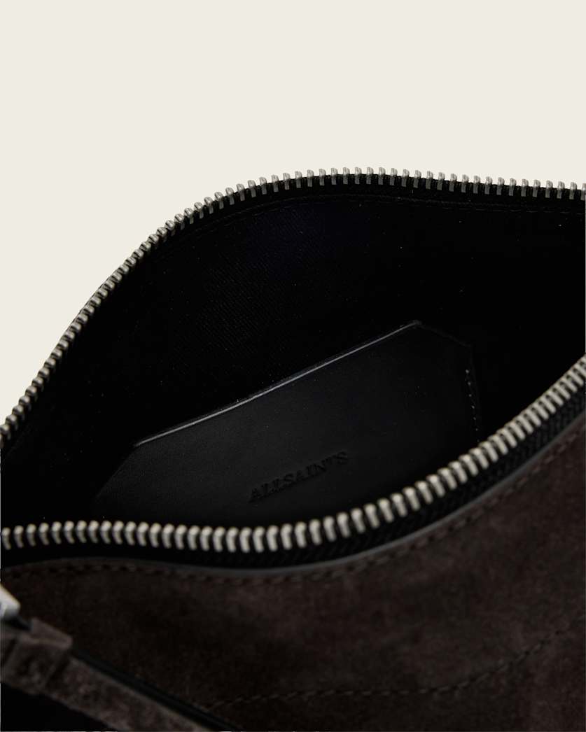 Alba Suede Crossbody Bag Bitter Brown | ALLSAINTS US